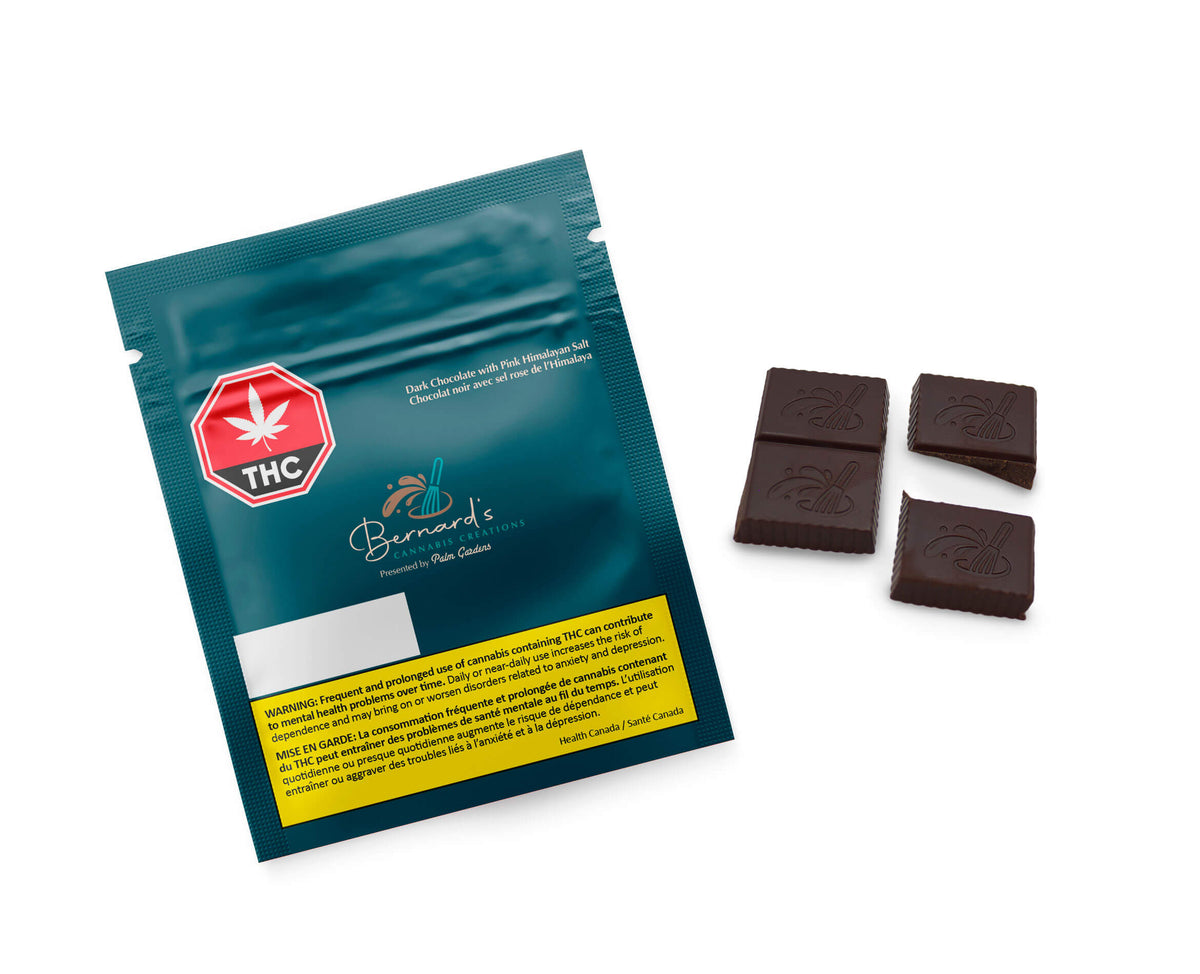 Bernard's Cannabis Creations 70% Dark Chocolate Bar with Pink Himalaya ...