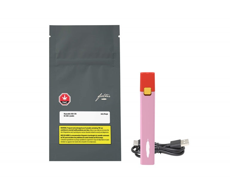 Feather Juicy Rouge 1.0g Disposable Vape USB-C Kit – Borealis Buds