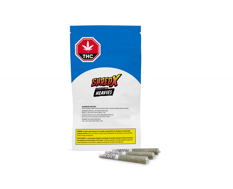 Shred X Rainbow Heavies 3 x 0.5g Infused Pre-Rolls – Borealis Buds